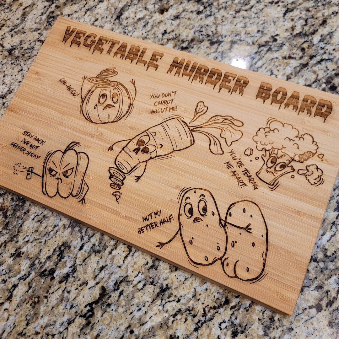 Vegetable MURDER Board - Etsy
