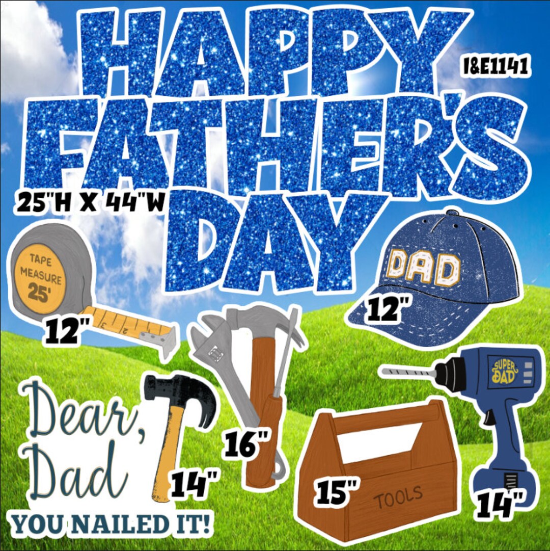 Happy Father's Day Tools Theme Yard Cards, Party Decor - Etsy