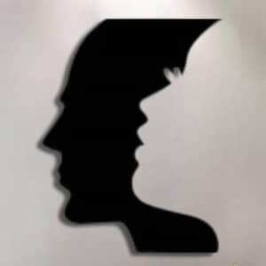 Face Metal Wall Art, Metal Abstract Surrealist Face Sign for Wall , 2d ...
