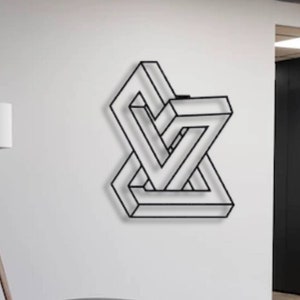 Metal Cube Sign Wall Hanging Metal Cubic Wall Art Minimalst - Etsy