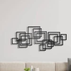 Metal Frame Artwork for Wall,metal Geometric Wall Hanging, Metal Square ...