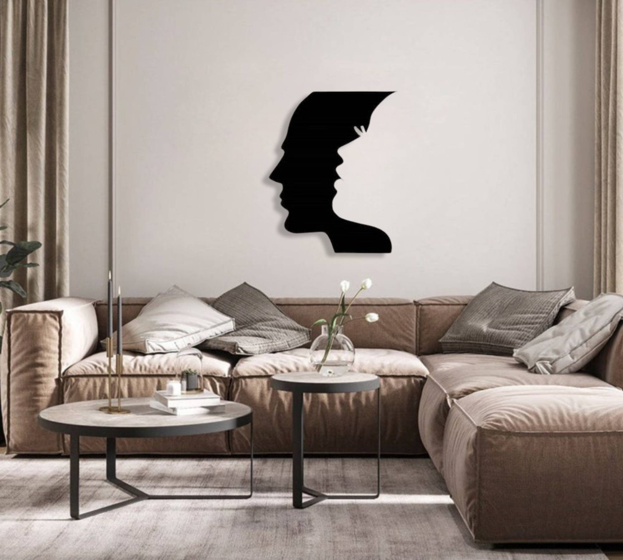 Face Metal Wall Art Metal Abstract Surrealist Face Sign for - Etsy