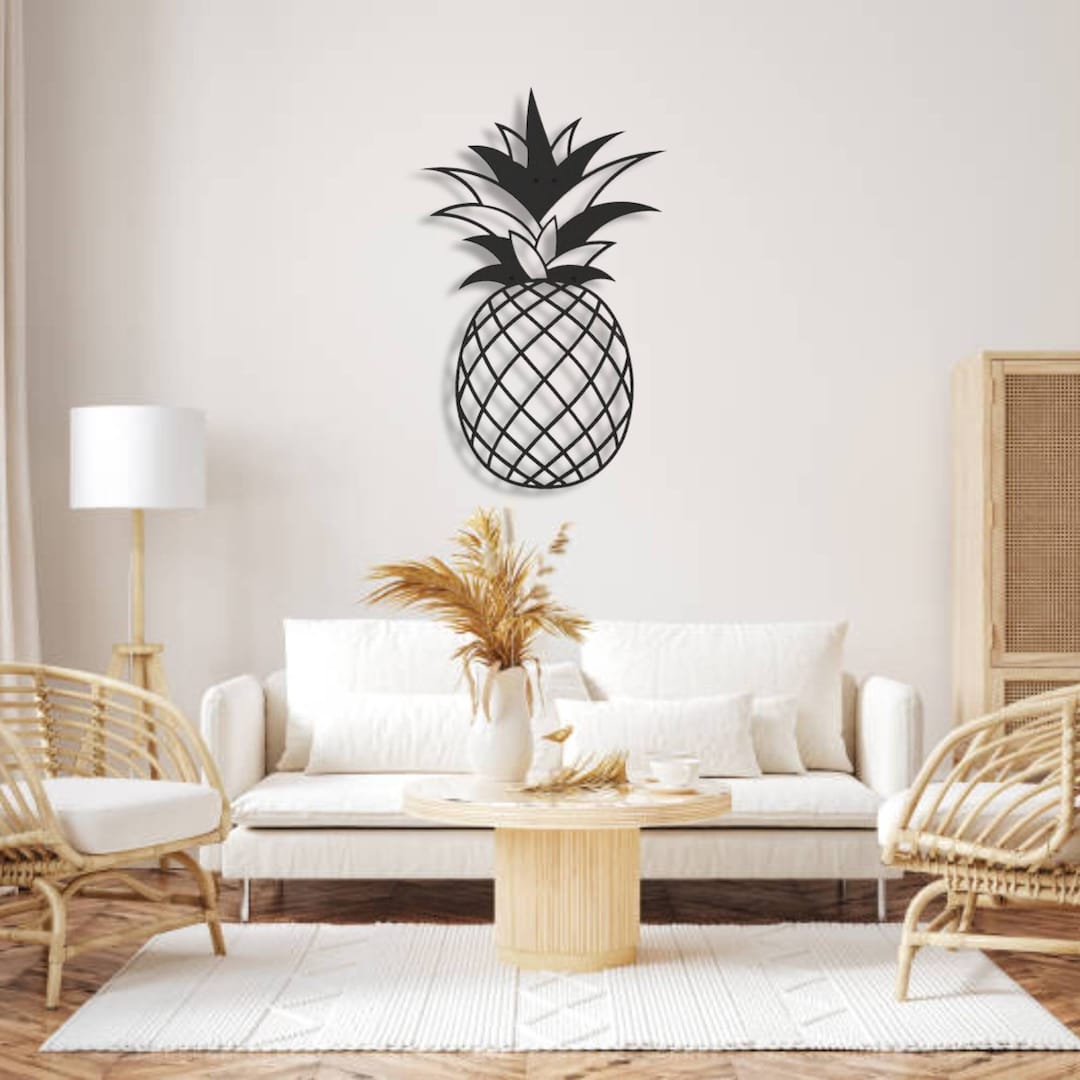 Pineapple Metal Wall Decor,black Metal Pineapple Sign Wall Decor,3d ...