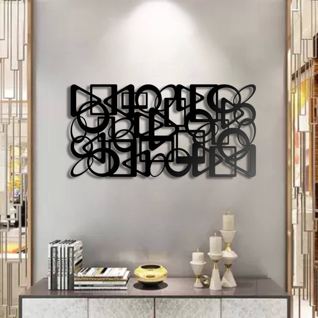 Geometric Horizontal Metal Wall Decorabstract Wall - Etsy