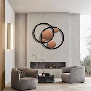 Black and Copper Metal Wall Decor,abstract Black Bronze Metal Wall ...