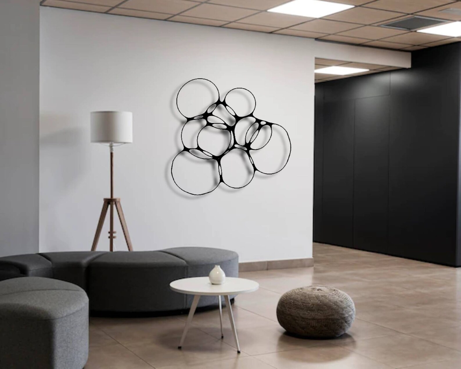 Matte Black Abstract Bubbles Metal Wall Art, Metal Bubles Sign for Wall ...