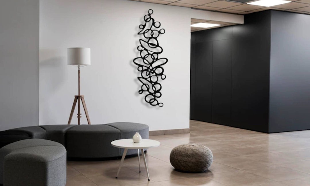 Metal Sign Wall Art, Abstract Metal Sign for Wall, 2d Abstact Wall ...