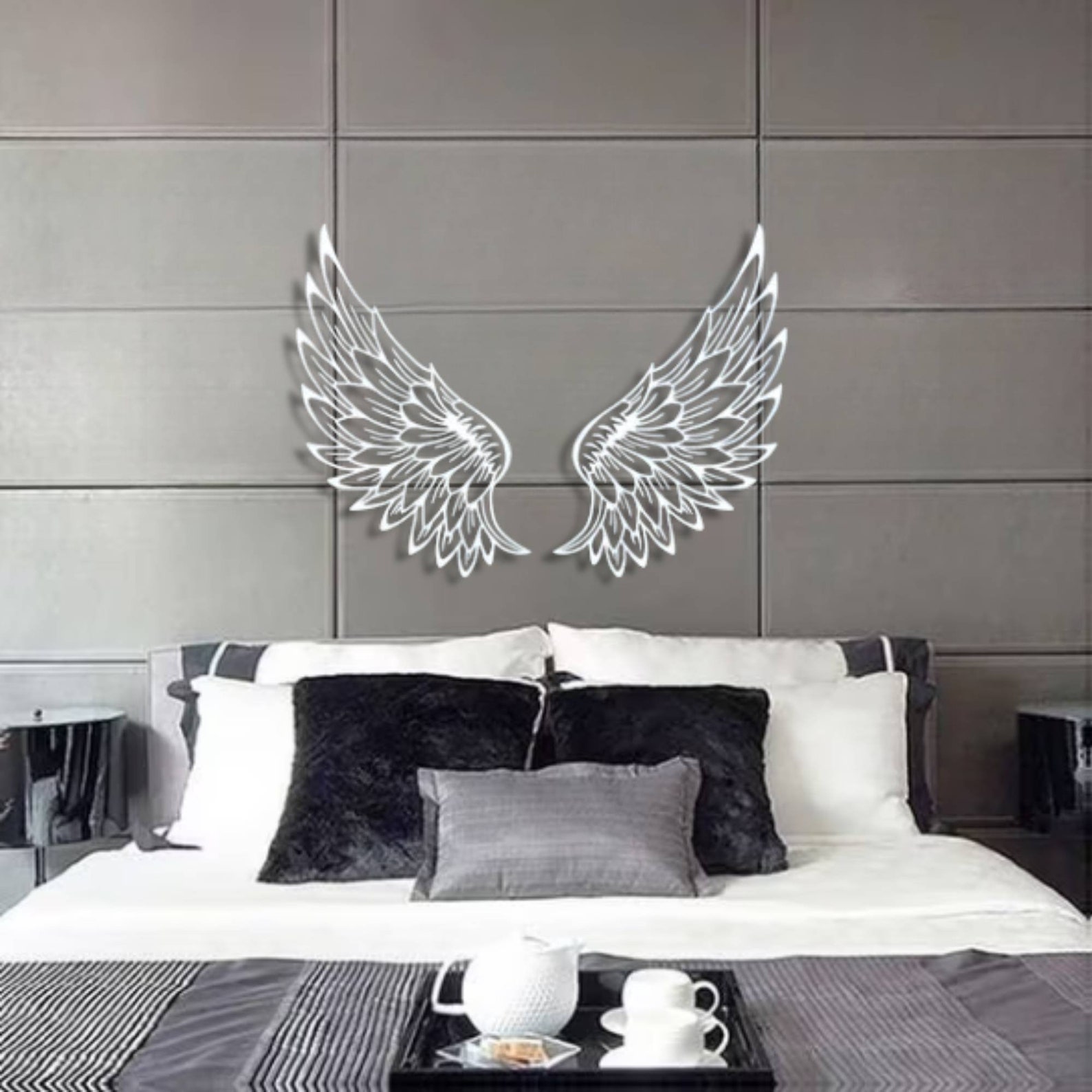 Large Angel Wings Metal Wall Art, Large Angel Wings Wall Hanging,baby ...