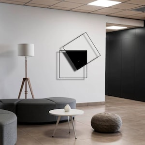 Rectangle Metal Wall Art, Minimalist Living Room Wall Sculpture ...