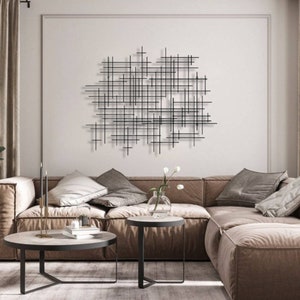 Metal Line Art for Wall,minimalist Metal Black Wall Sign,metal Lines ...