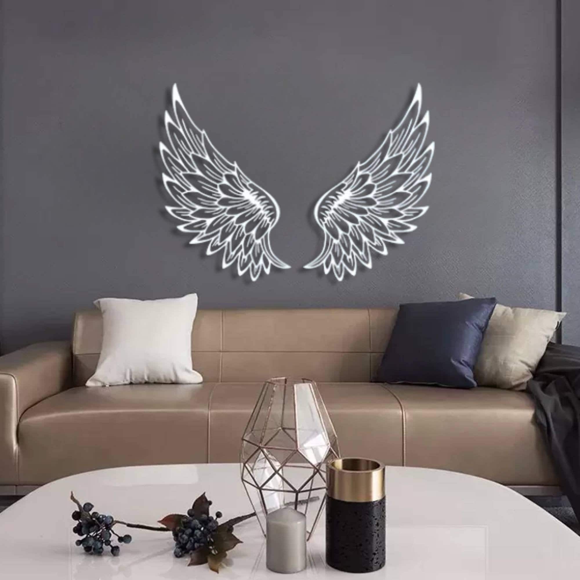 Large Angel Wings Metal Wall Art, Large Angel Wings Wall Hanging,baby ...