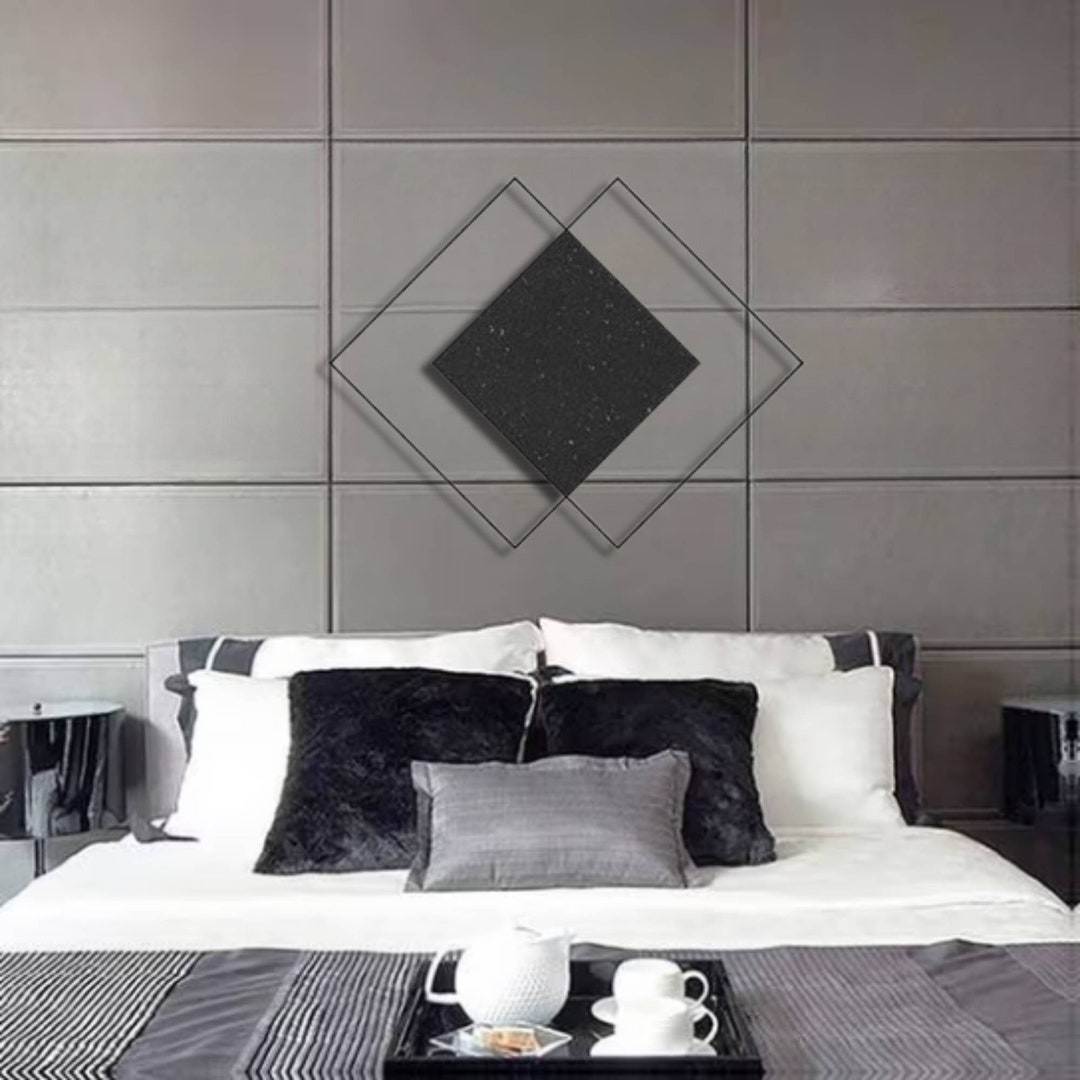 Rectangle Metal Wall Art, Minimalist Living Room Wall Sculpture ...