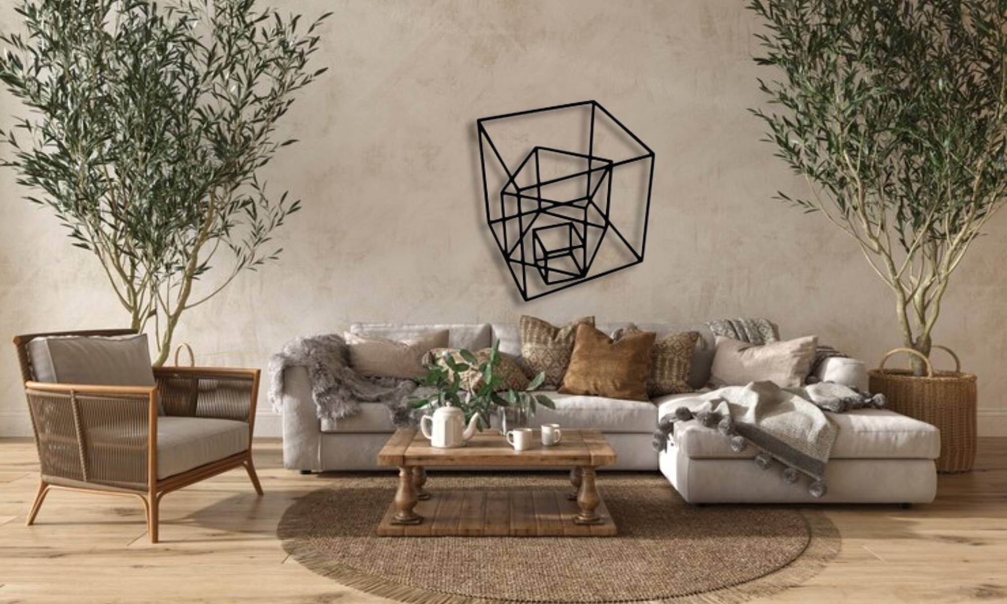 Cube in Cube Metal Wall Art Geometric Metal Wall Art 3d Cube - Etsy