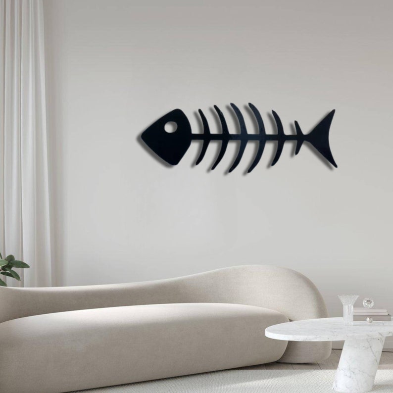 Fishbone Metal Wall Sculpturefishbone Metal Wall Decormetal - Etsy