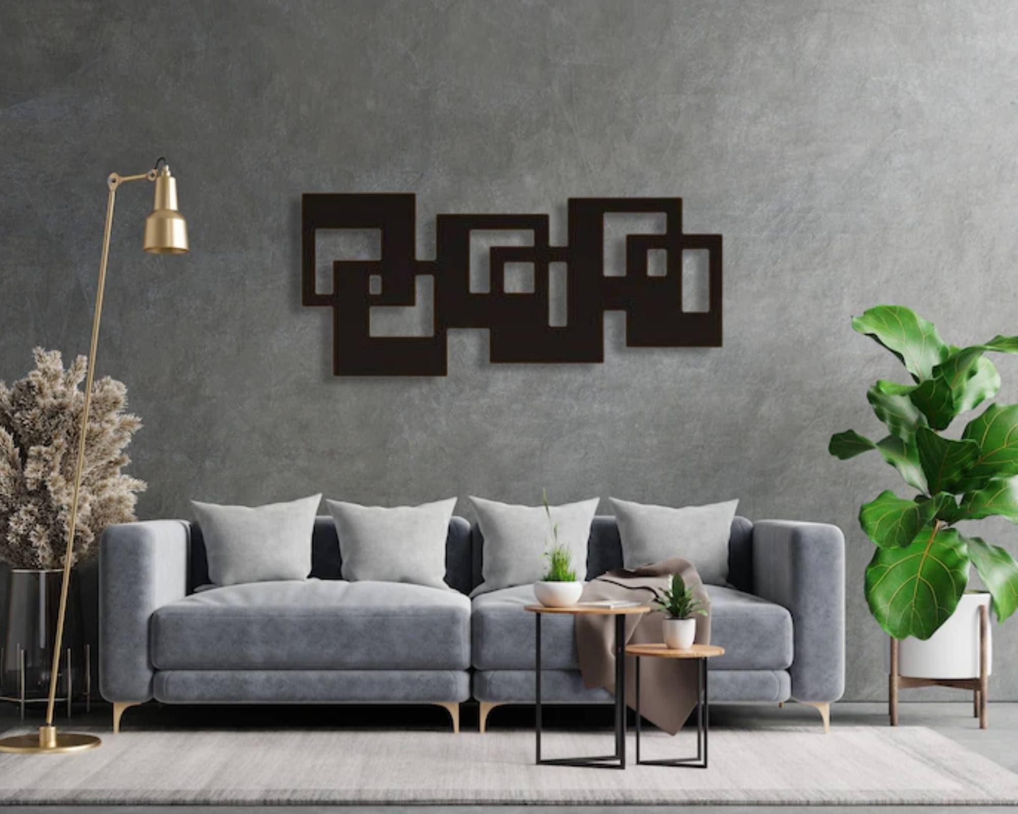 Black Metal Minimalist Wall Art Metal Abstract Geometric Sign - Etsy