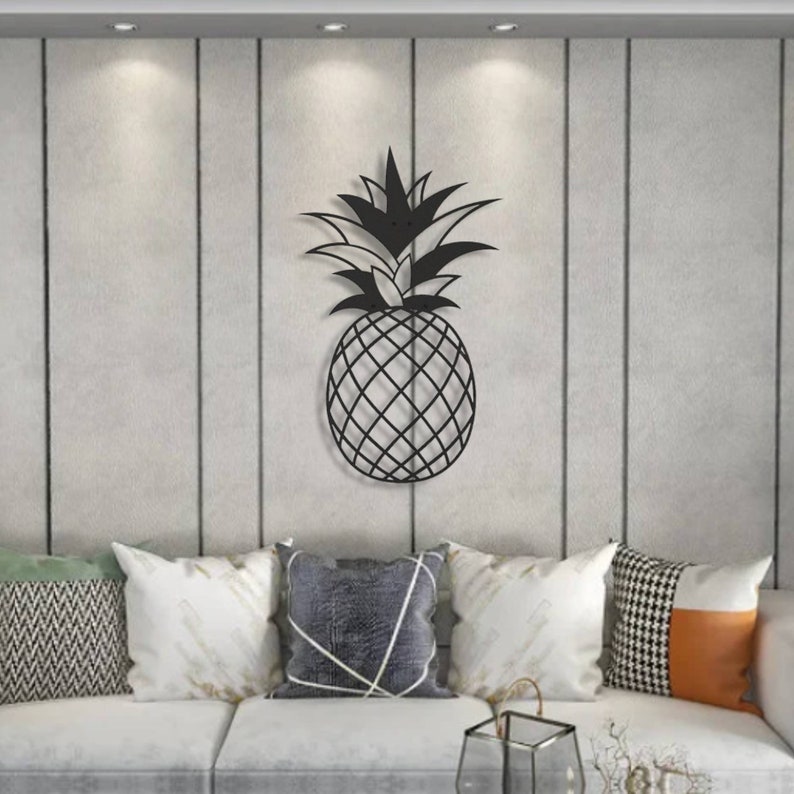 Pineapple Metal Wall Decorblack Metal Pineapple Sign Wall - Etsy