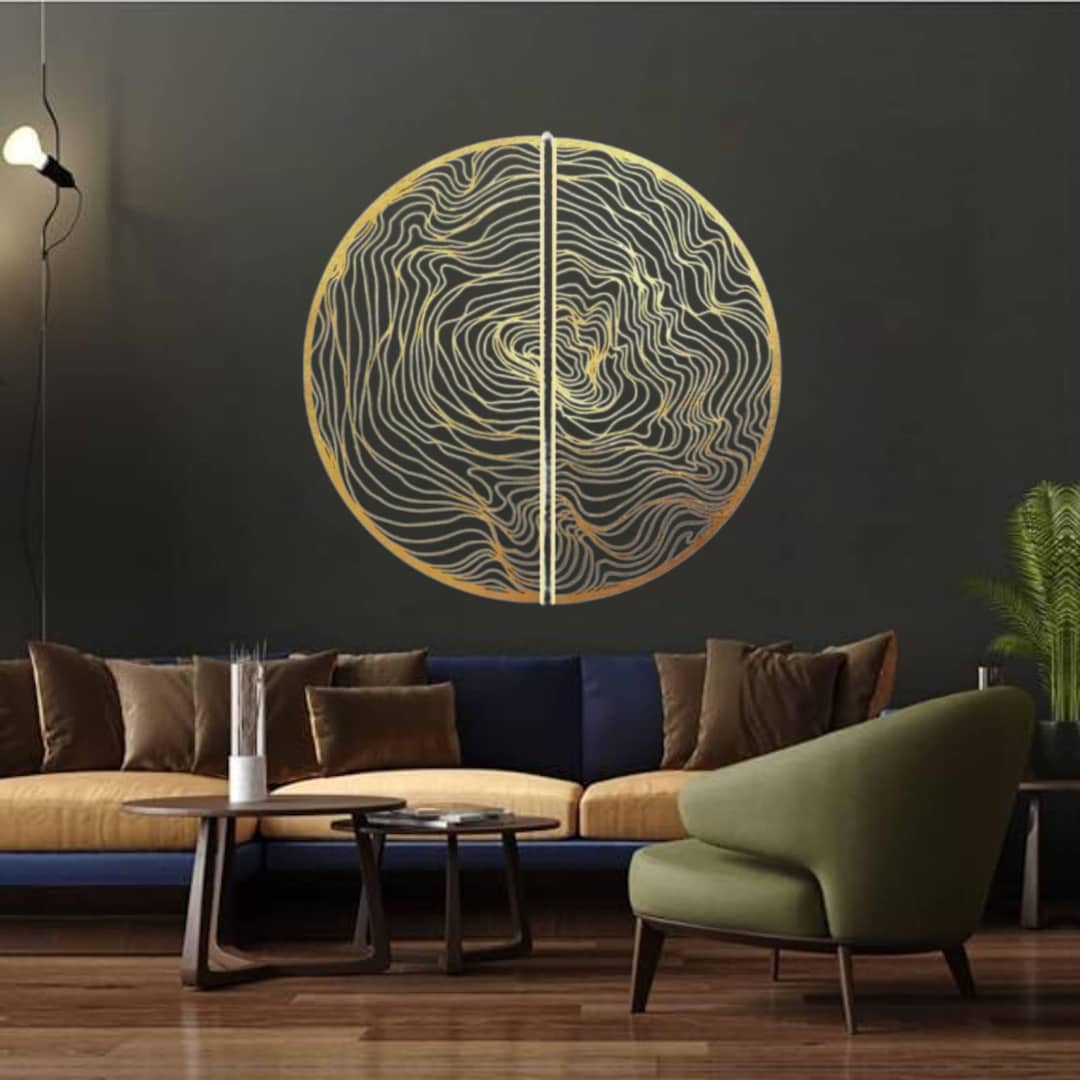 Extra Large Gold Metal Irregular Wall Sculpture,set of Two Metal Wall ...
