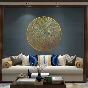 Life Symbol Golden Metal Irregular Wall Sculpturecone Wall - Etsy