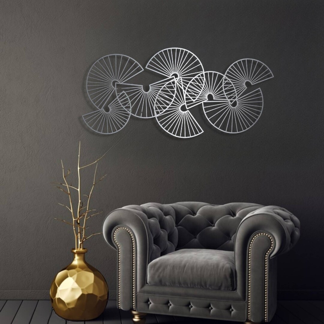 Silver Metal Abstract Sign for Wall,large Modern Metal Wall Art for ...