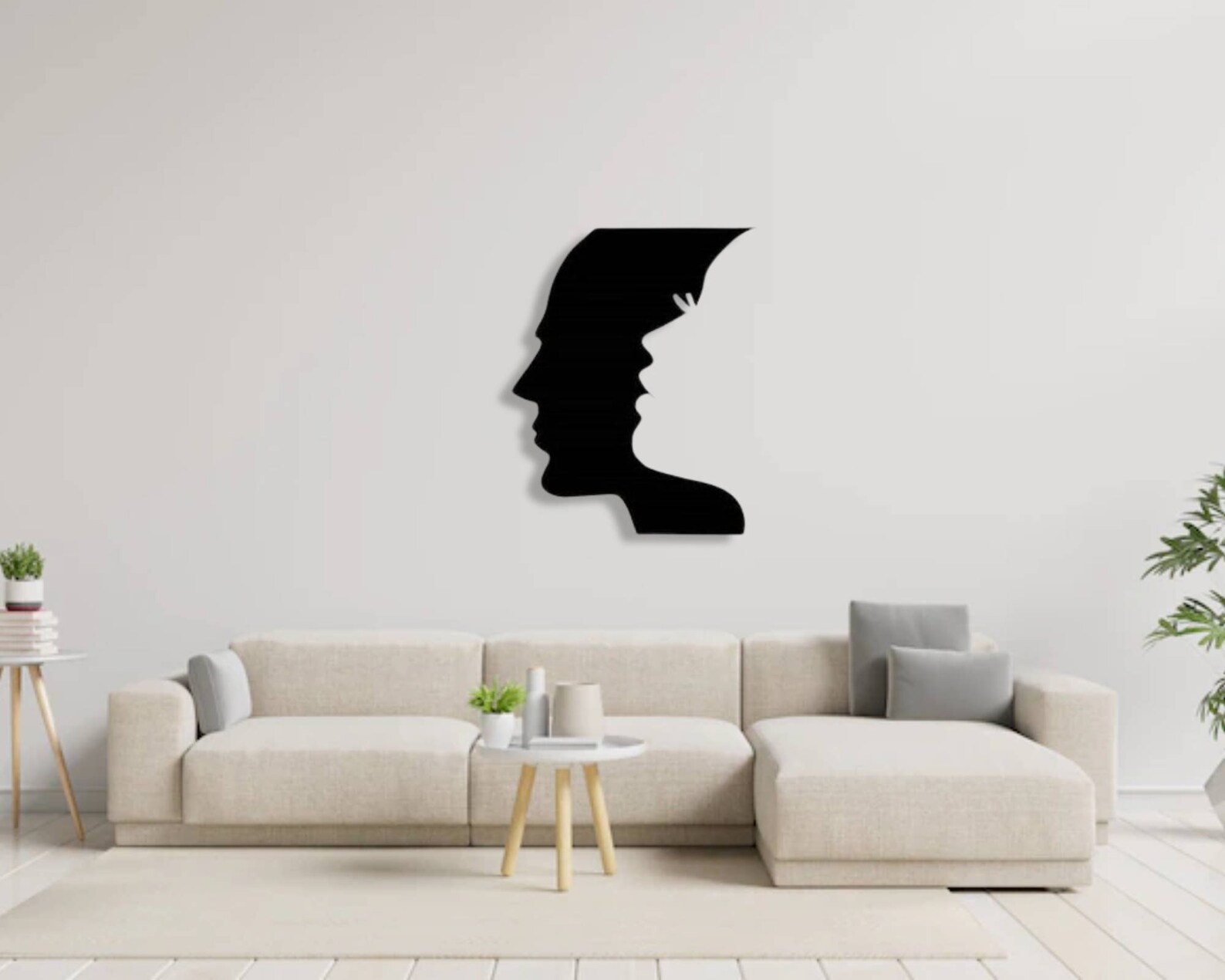 Face Metal Wall Art, Metal Abstract Surrealist Face Sign for Wall , 2d ...