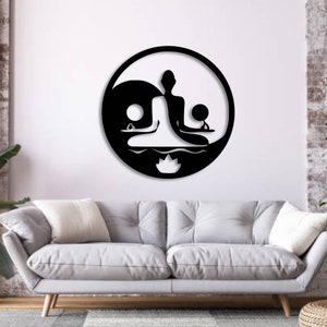 Yin Yang Metal Wall Sign,metal Yoga Room Wall Sign,pilates Room Wall ...
