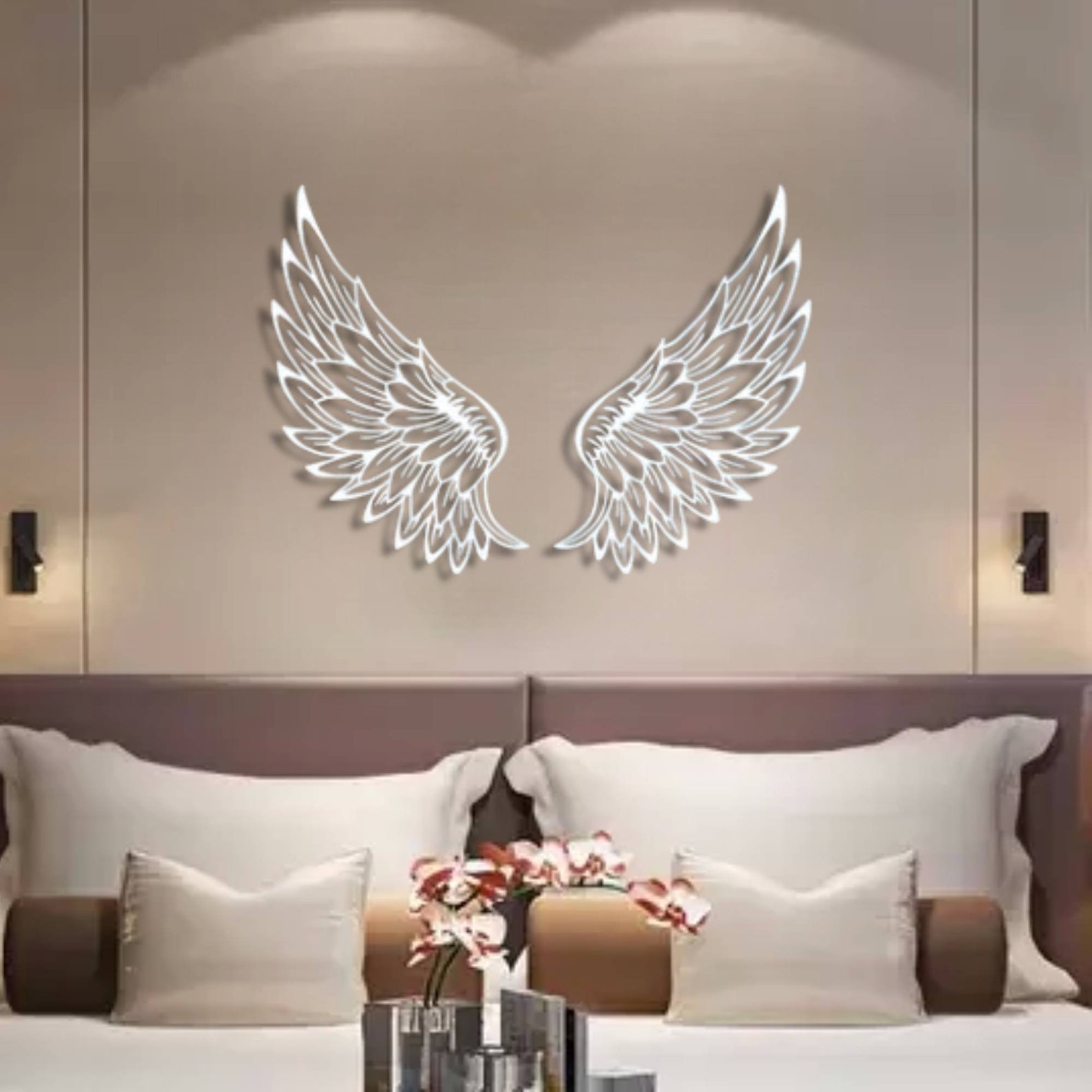 Large Angel Wings Metal Wall Art, Large Angel Wings Wall Hanging,baby ...