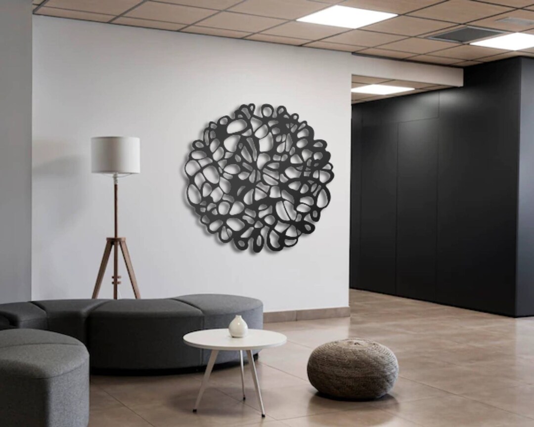 Circular Metal Storm Sign Wall Art, Metal Sketch Sign for Wall ...
