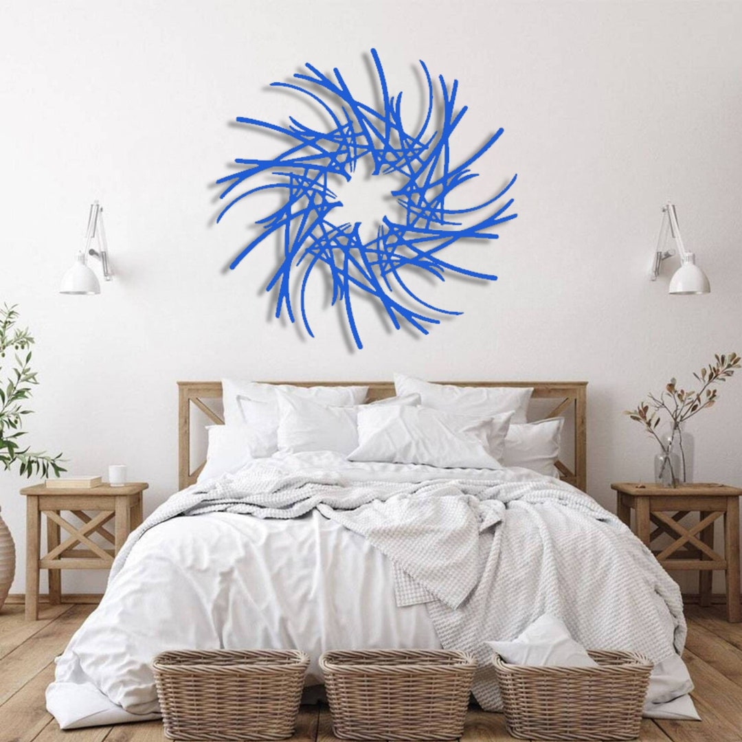 Glossy Blue Metal Storm Sign Wall Hanging,luxury Wall Decor,blue Metal ...