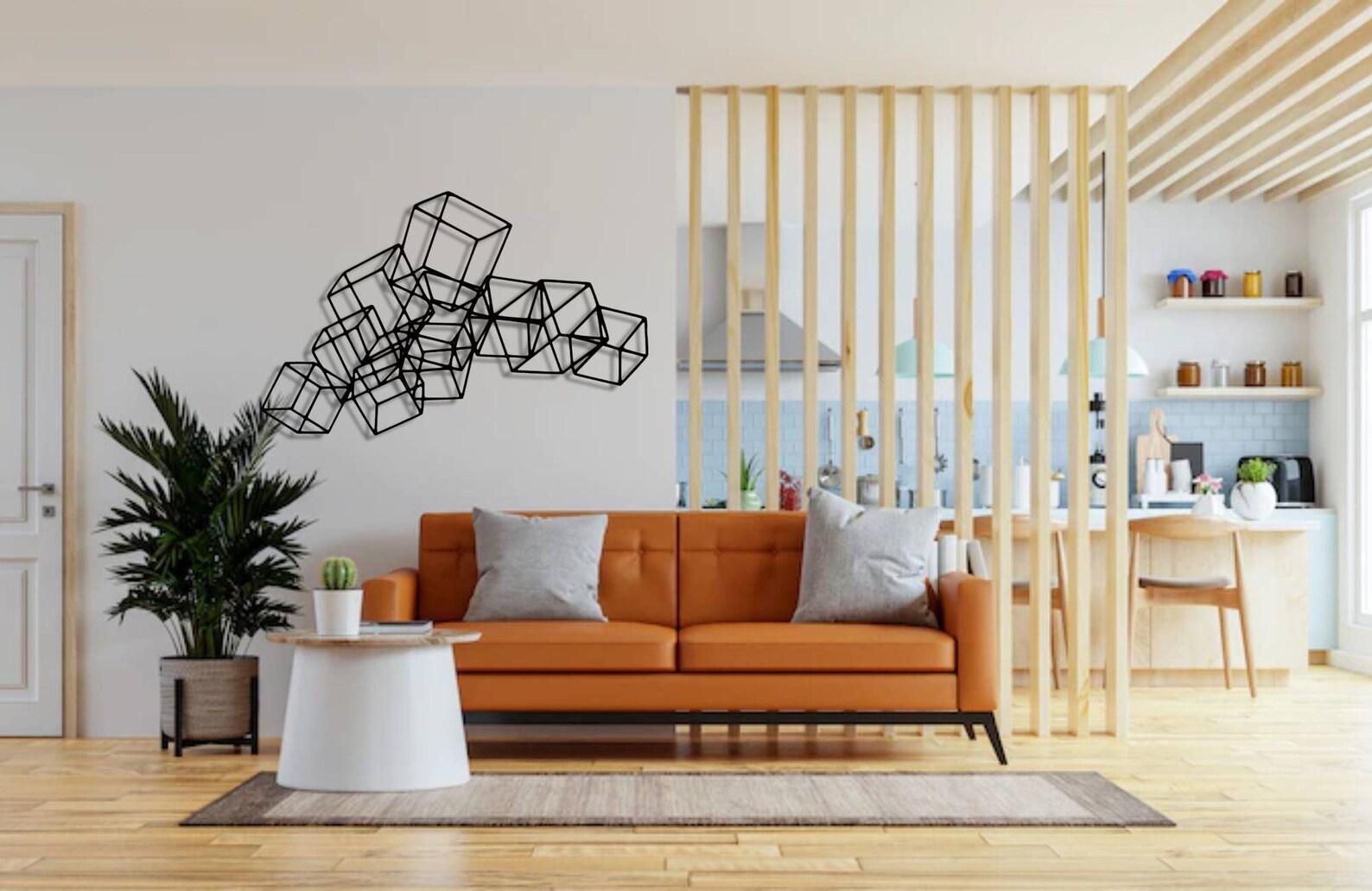 3D Cube in Cube Metal Wall Art Geometric Metal Wall Art 3d | Etsy