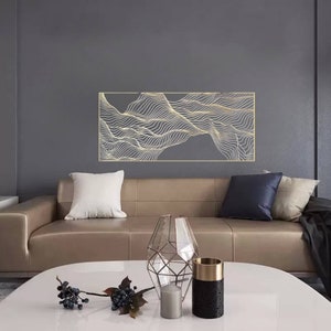 Golden Metal Abstract Sign for Wall,large Modern Metal Wall Art for ...