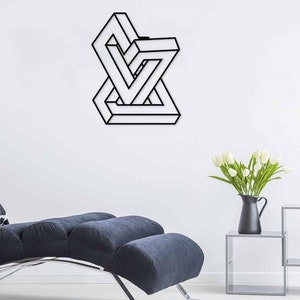 Metal Cube Sign Wall Hanging, Metal Cubic Wall Art, Minimalst Wall Art ...