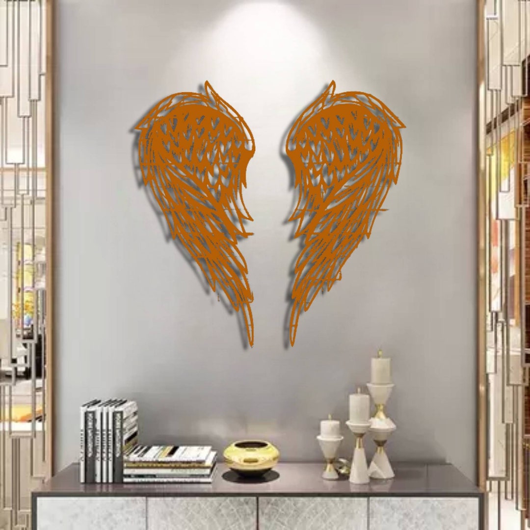 Large Angel Wings Metal Wall Art,copper Angel Wings Wall Hanging, Angel ...