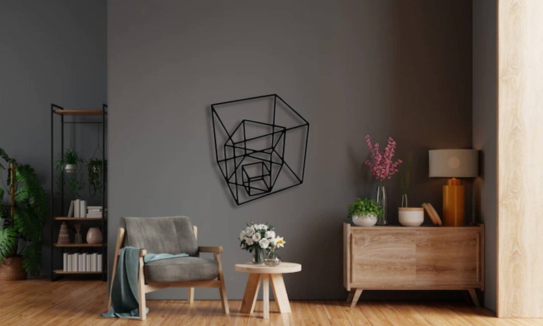 Cube in Cube Metal Wall Art Geometric Metal Wall Art 3d Cube - Etsy