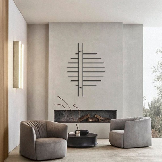 Minimalist Wall Art Geometric Metal Wall Art Scandinavian - Etsy