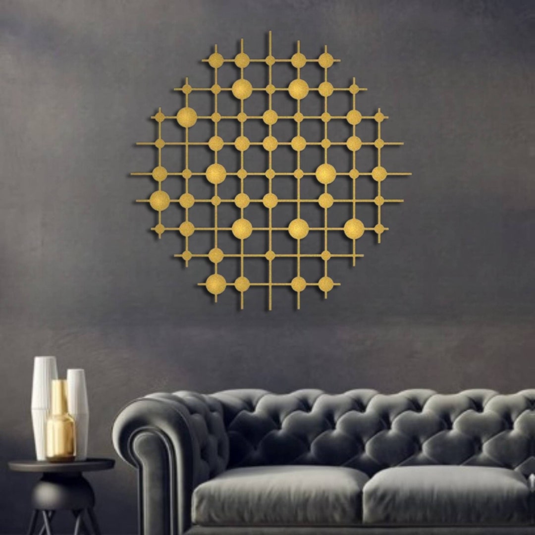 Circular Gold Metal Art Wall Hanging,circular Metal Wall Sculpture ...