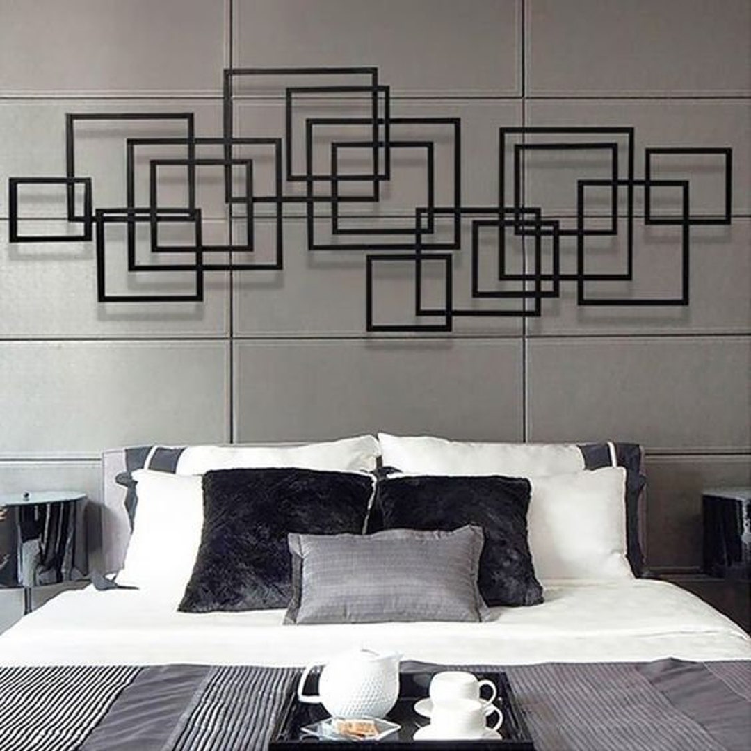 Metal Frame Artwork for Wall,metal Geometric Wall Hanging, Metal Square ...