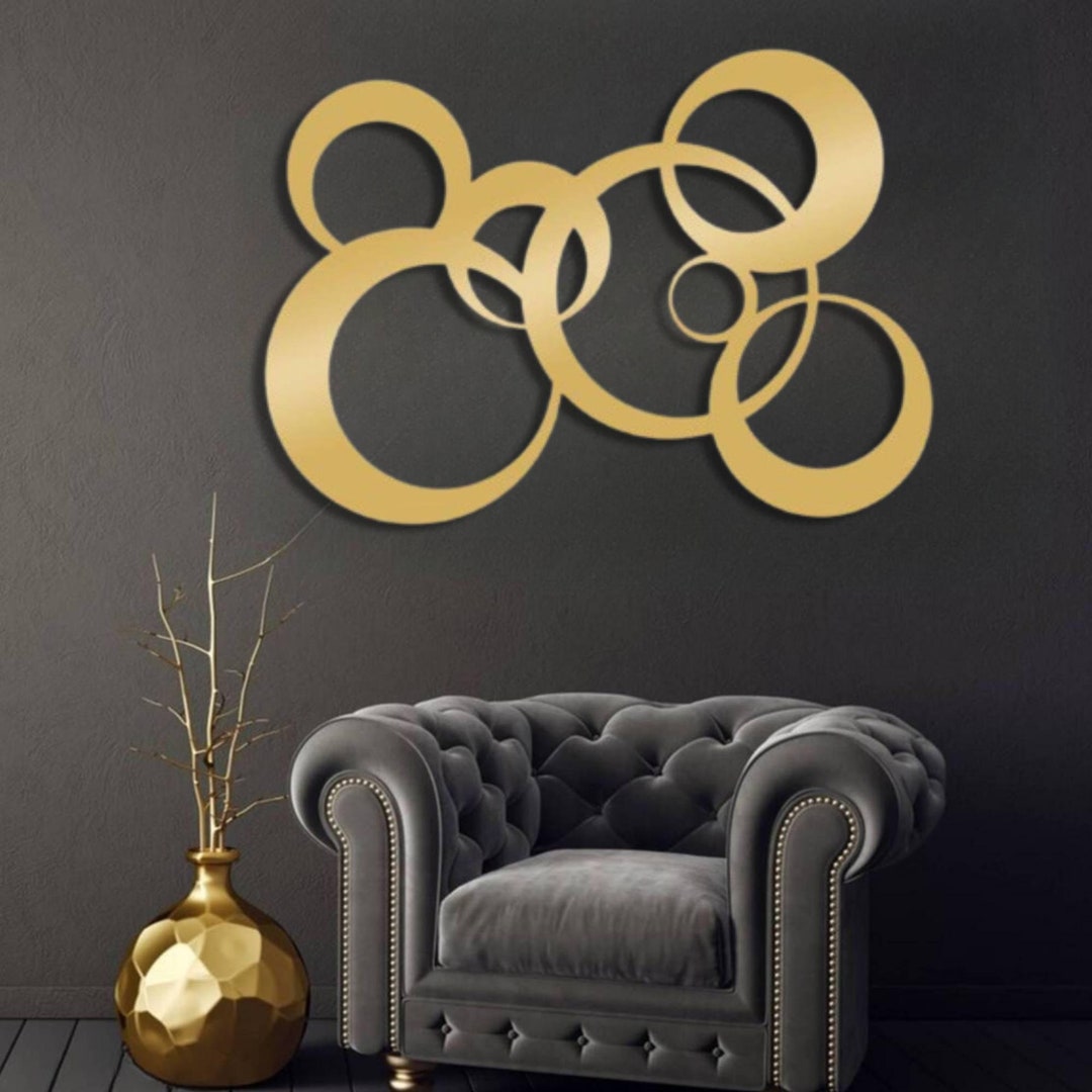 Golden Abstract Bubbles Metal Wall Art,metal Bubbles Sign for Wall ...