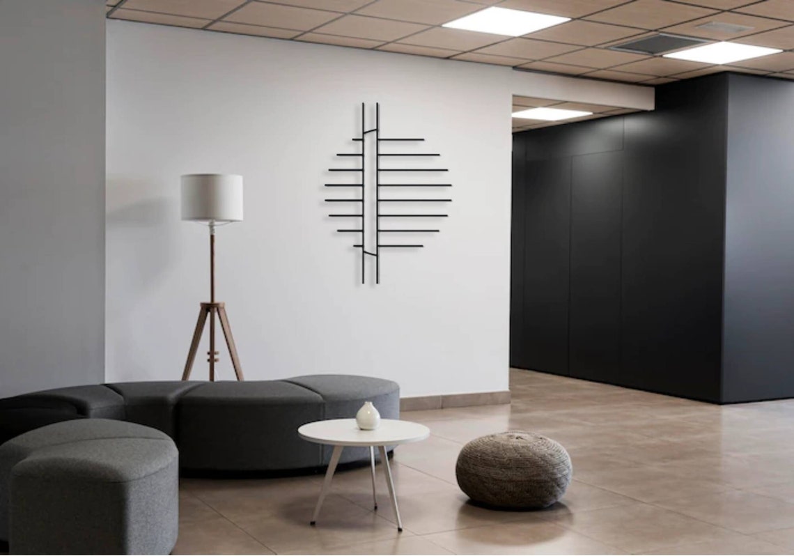 Geometric Metal Wall Art Minimalist Living Room Wall - Etsy