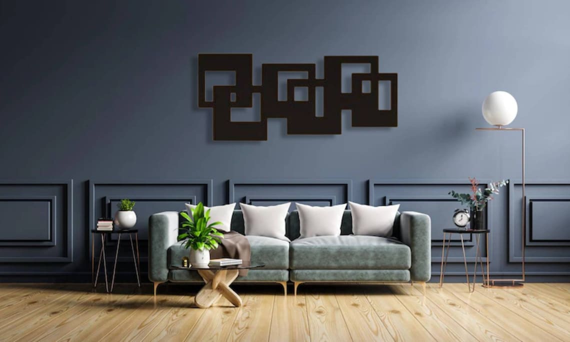 Black Metal Minimalist Wall Art Metal Abstract Geometric Sign - Etsy