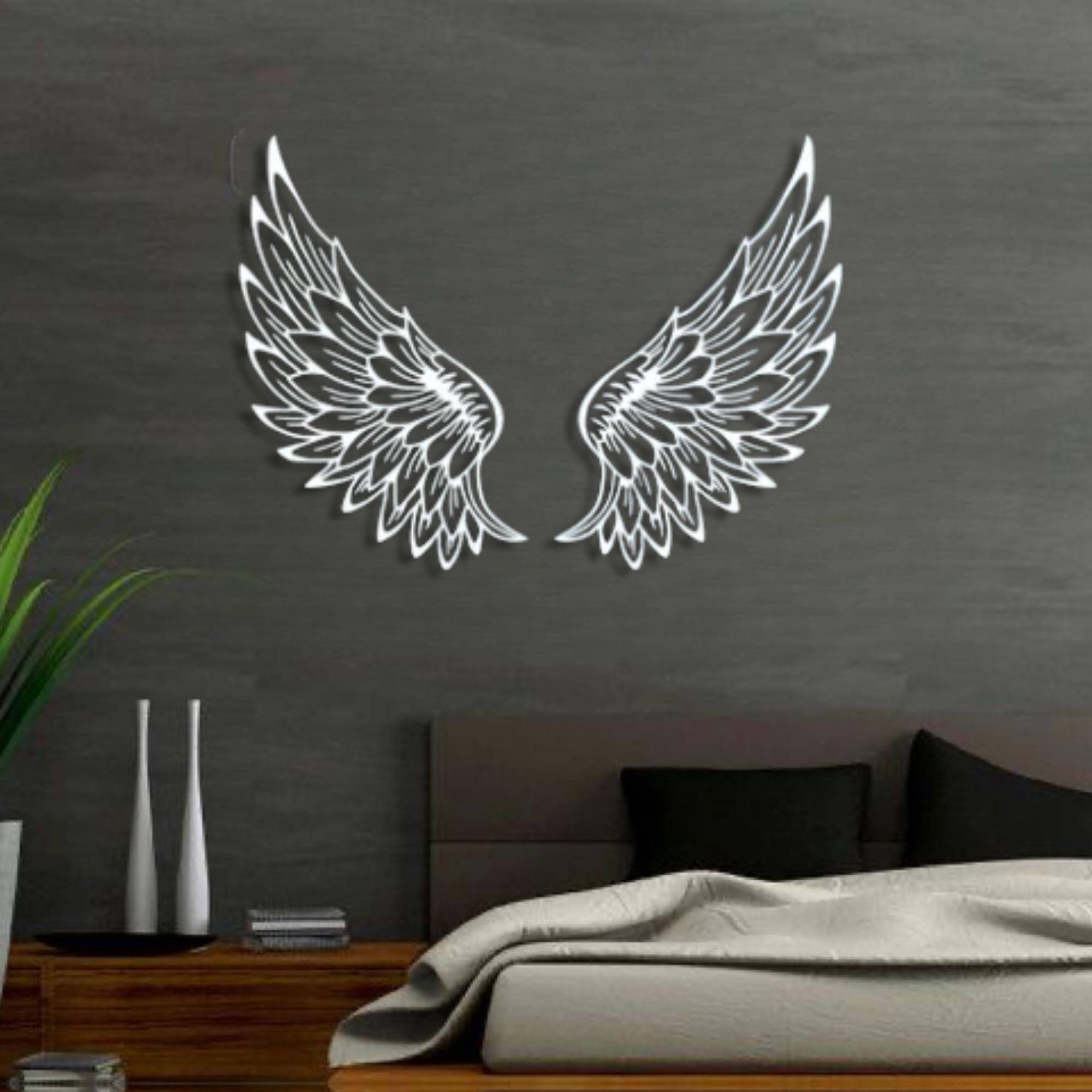 Large Angel Wings Metal Wall Art, Large Angel Wings Wall Hanging,baby ...