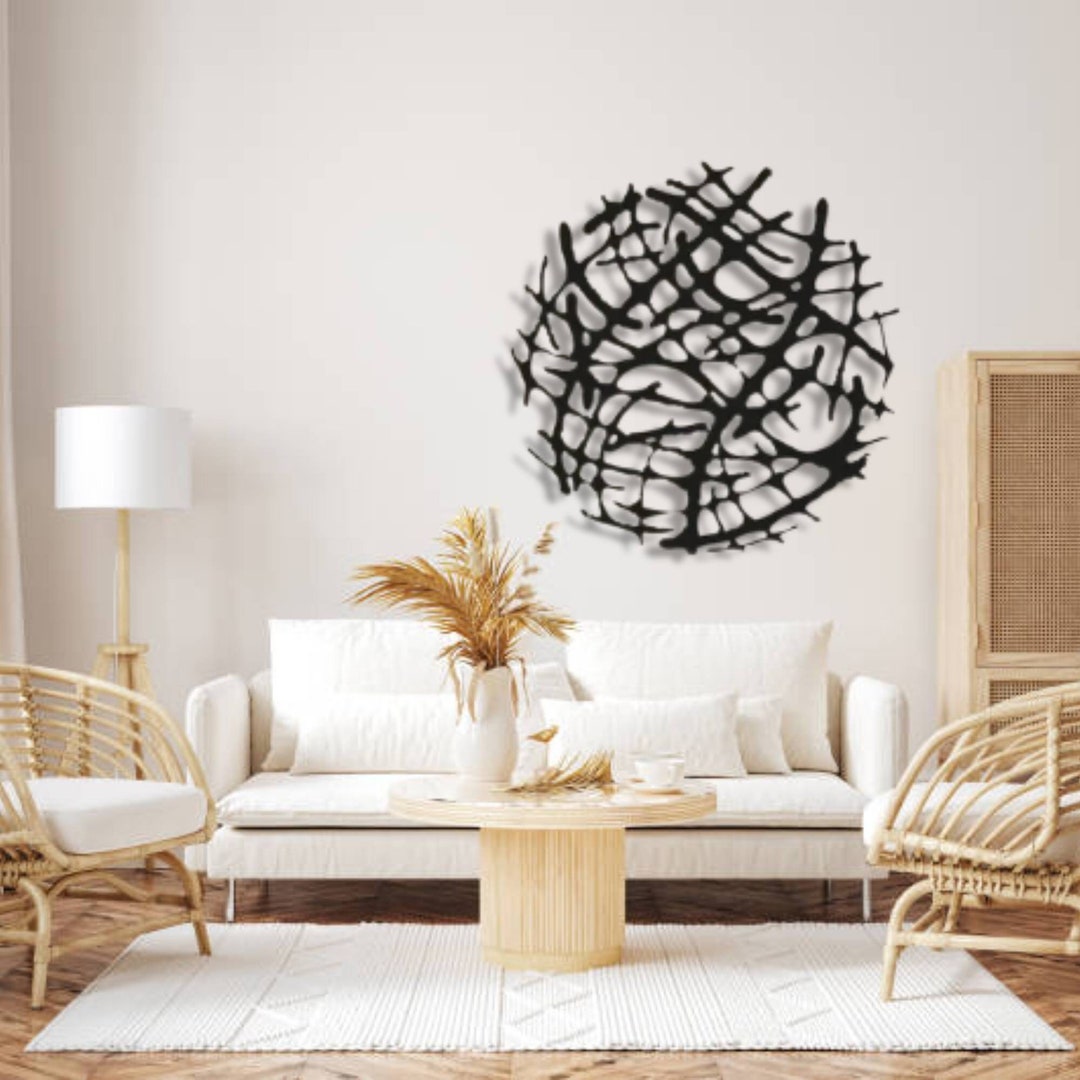 Circular Metal Storm Sign Wall Art, Metal Sketch Sign for Wall ...