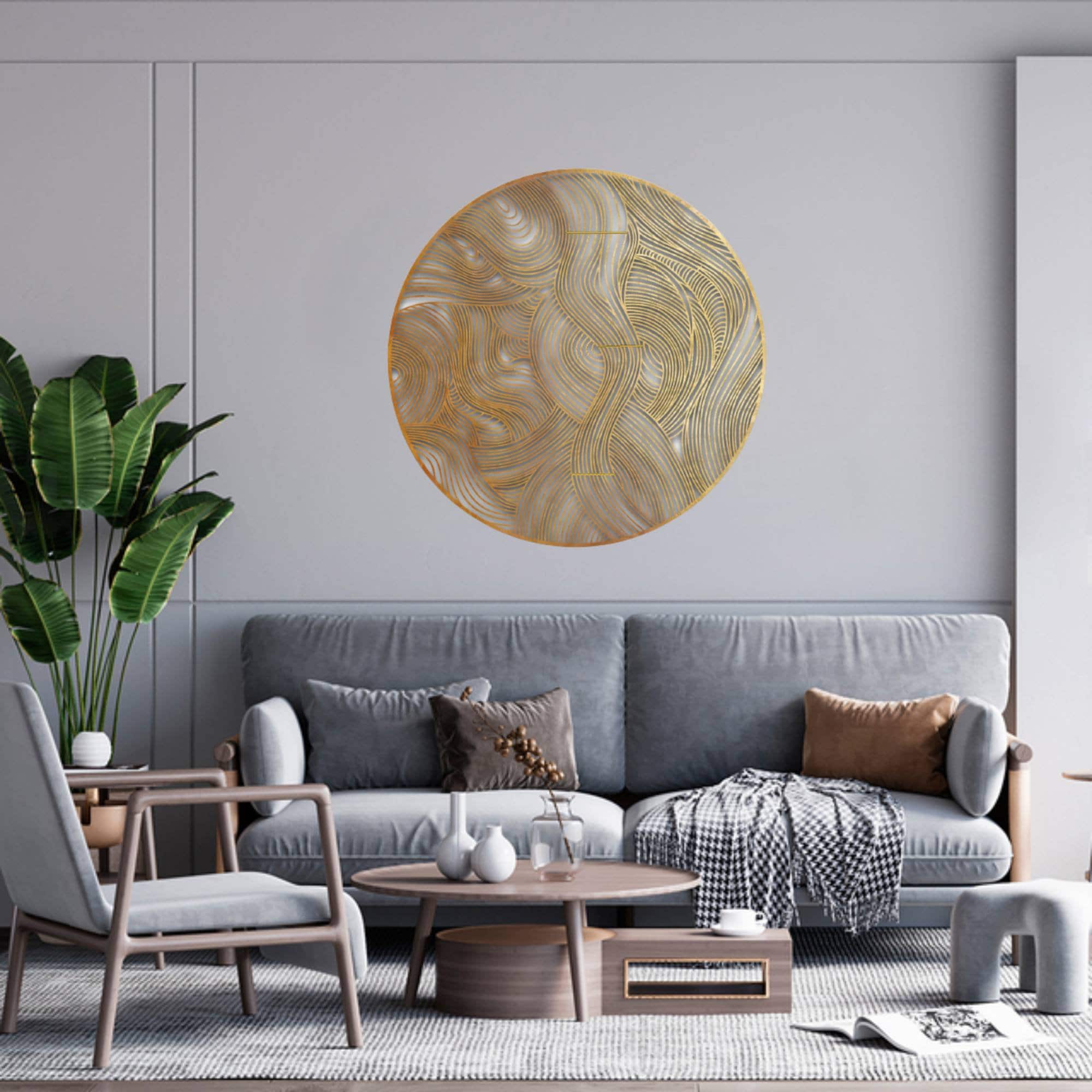 Life 4 Circular Abstract Metal Wall Sculpture,unique Wall Deco,abstract ...