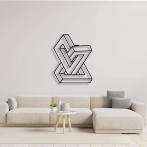 Metal Cube Sign Wall Hanging, Metal Cubic Wall Art, Minimalst Wall Art ...