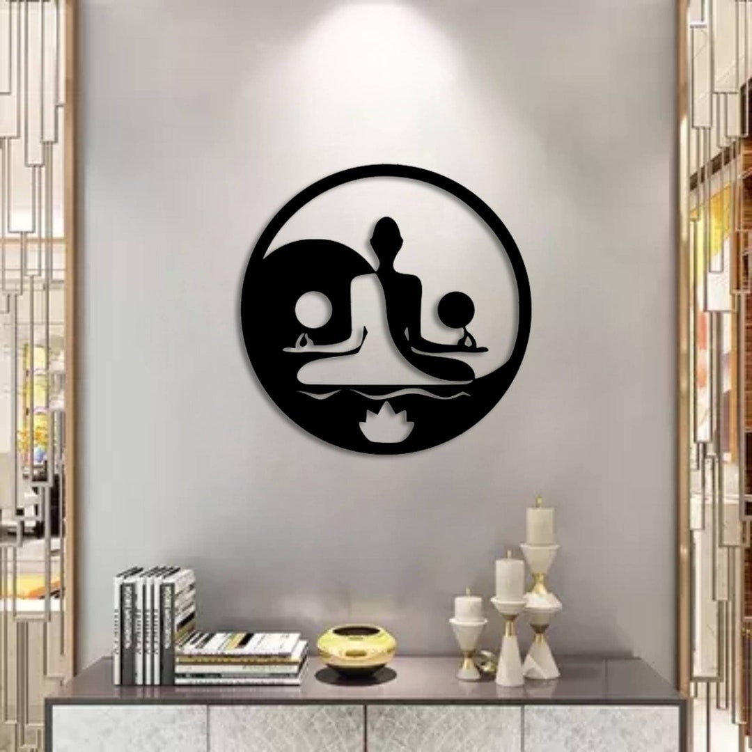 Yin Yang Metal Wall Sign,metal Yoga Room Wall Sign,pilates Room Wall ...