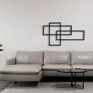 Rectangle Metal Wall Art, Staircase Wall Decor Ideas Modern ...