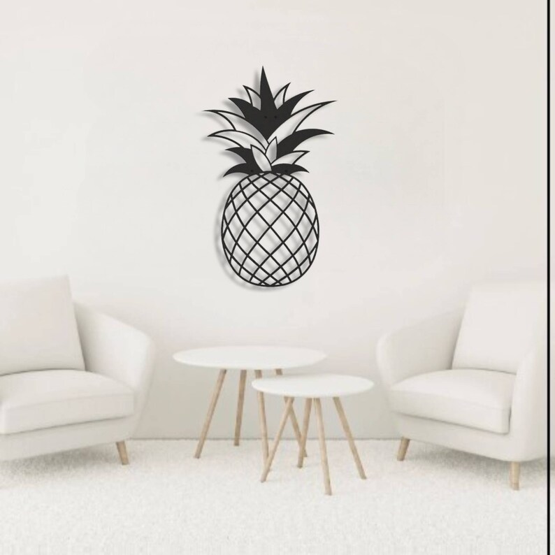 Pineapple Metal Wall Decorblack Metal Pineapple Sign Wall - Etsy