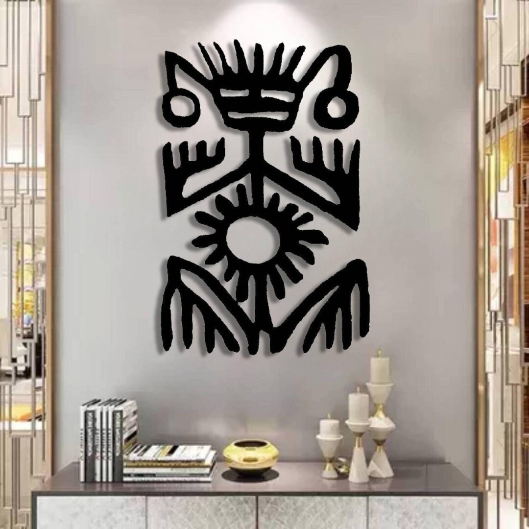 Aztec Metal Wall Hanging,aztec Figure Metal Wall Sculpture for Living ...