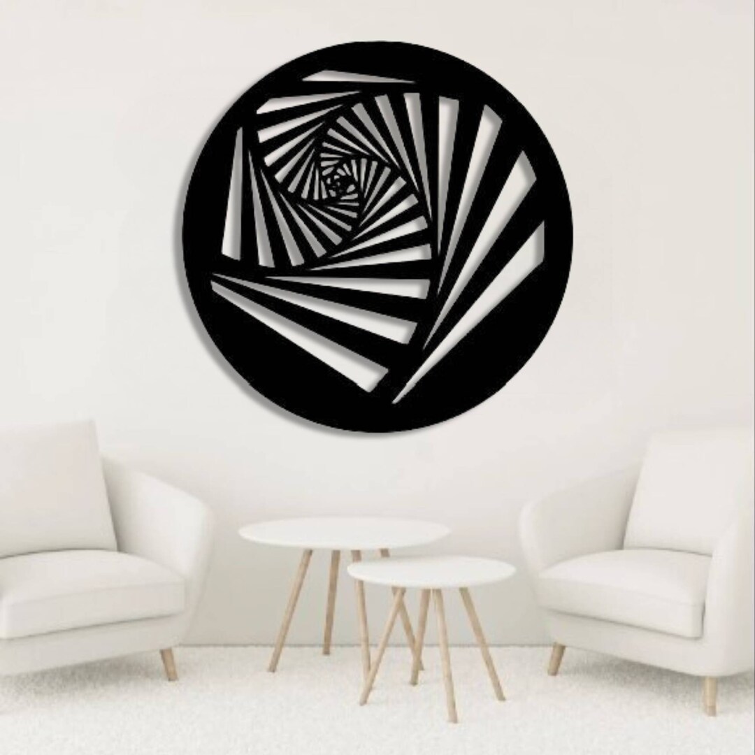 Circular Metal Illusion Wall Sculpture,whirlpool Wall Decor,3d Abstract ...