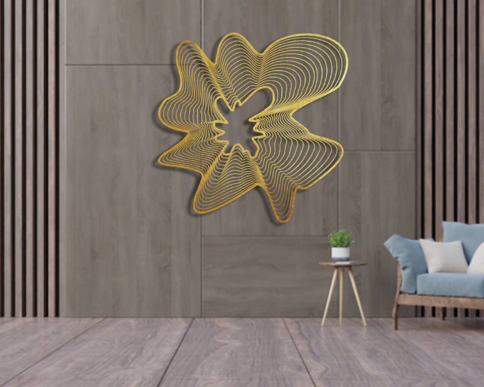 Golden Metal Irregular Wall Sculptureunique Wall - Etsy