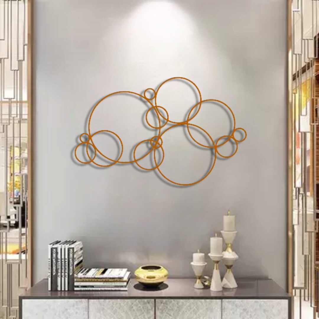 Matte Copper Abstract Bubbles Metal Wall Art, Metal Bubbles Sign for ...